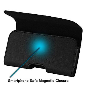 AGOZ Leather Case for Sony Xperia PRO-I, Xperia 1 III, Xperia PRO, Xperia 1 II, Xperia 10 Plus, Xperia XA2 Ultra, Xperia XA1 Ultra, Xperia C5 Ultra, Xperia T2 Ultra, Pouch Holster w/Belt Clip Loops