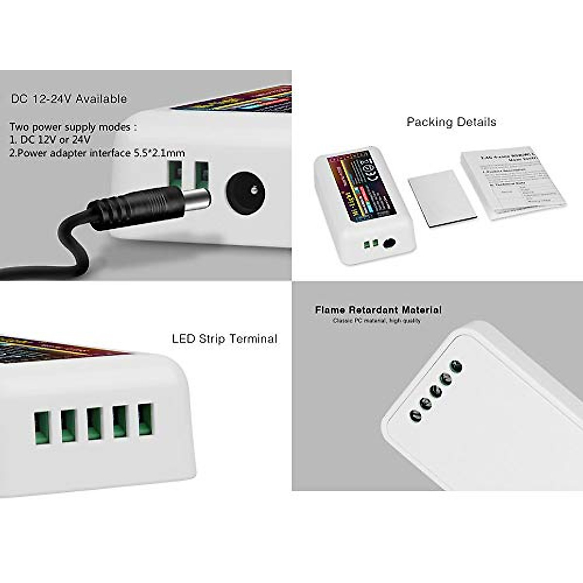 LED Strip Lights Mi-Light FUT039 RGB＋CCT LED Strip Lights 4 PCS and One FUT092 Remote Controller(4*FUT039+Remote)