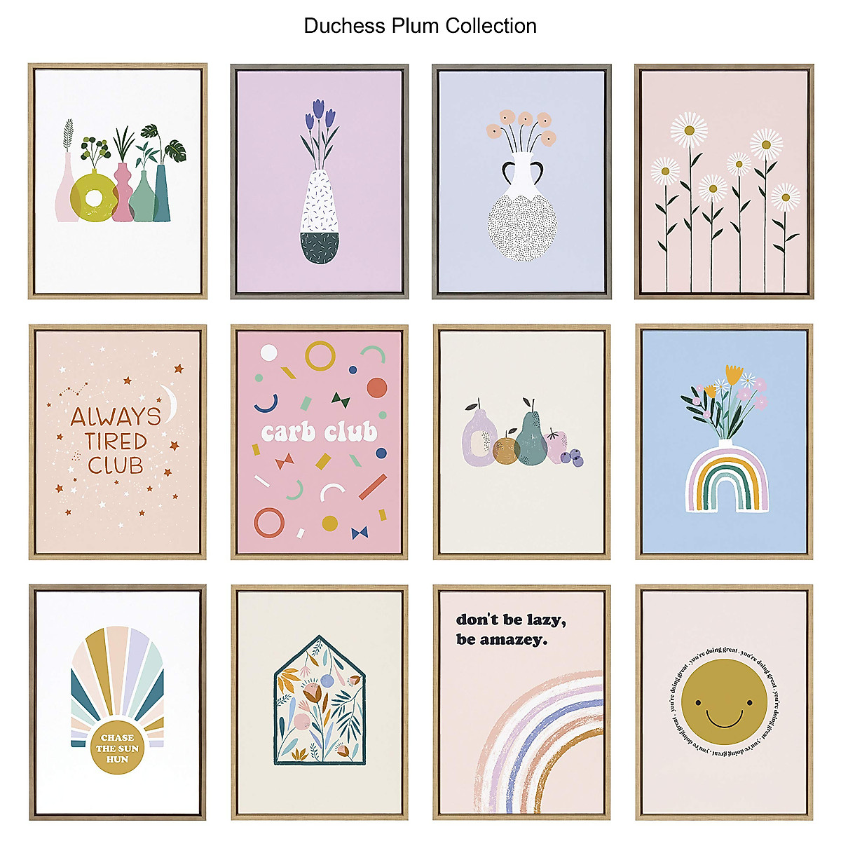 Kate and Laurel Sylvie Your Doing Great Framed Canvas Wall Art by Duchess Plum, 18x24 Natural, Calming Art for Wall