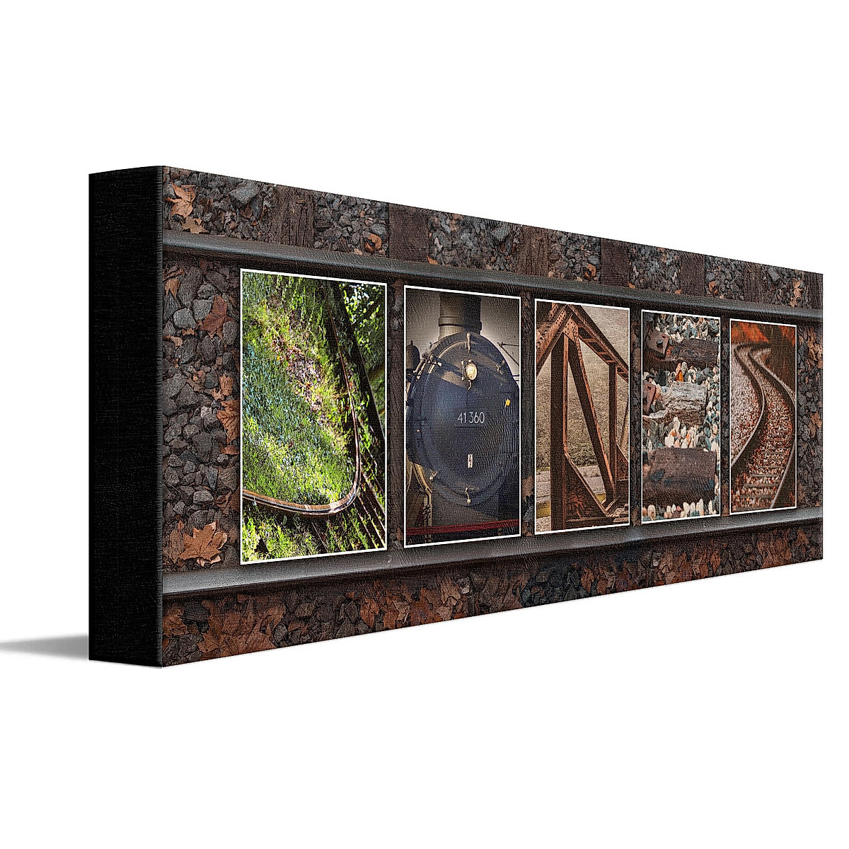 Personal-Prints TRAIN Personalized Railroad Name Art Décor or Gift for the Engineer or Train Enthusiast | Customized Railroad or Train Gift (6"x18" Stretched Canvas)