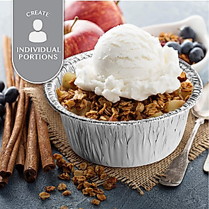 Plasticpro 4.5'' Inch Round Tin Foil Pans Disposable Aluminum, Freezer & Oven Safe Pack of 50