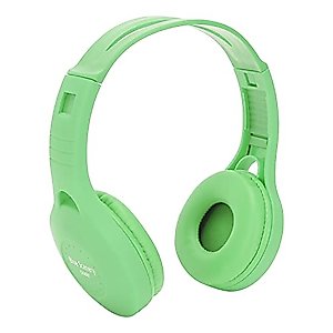 FASJ Wireless Headphones, Bluetooth5.0 Stereo Adjustable On Ear Gaming Headphone with Microphone /3.5mm Interface Supporting FM Memory Card, Noise Cancelling Headset for Sports Travel Work(Green)