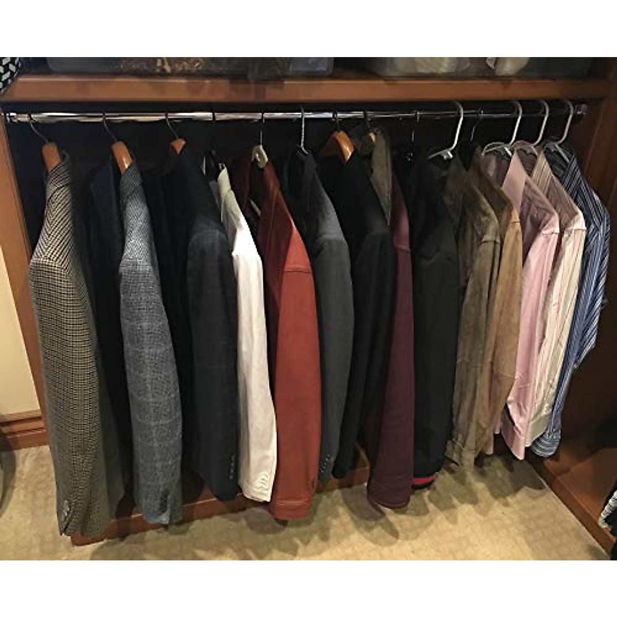 Garment Cover for Closet Rod and Portable Clothing Rack Shoulder Dust Cover - Protect Your Wardrobe in Style - Adjustable to fit 20" to 36" long - 4 Pack