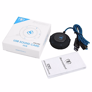 Micolindun External Sound Card USB Hubs Audio Adapter to USB Port & 3.5mm Audio & Micro Jack for PC Laptop. Plug and Play (Blue)
