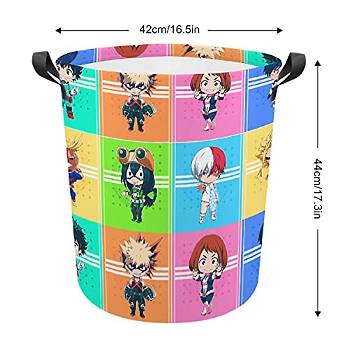 Vivimeng Anime Laundry Basket,Collapsible Laundry Hamper,Foldable Clothes Bag,Portable Dirty Clothes Washing Bin (B)