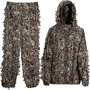 Anyoupin Ghillie Suit, Camo Suit Woodland Camouflage Clothing Military Clothes and Pants for Hunting,Shooting, Airsoft, Wildlife Photography or Halloween
