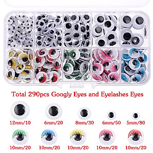 Stick on Eyes for Crafts, 700Pcs Assorted Size 4-12mm Self-Adhesive Googly Eyes Wiggle Eyes Craft Eyes