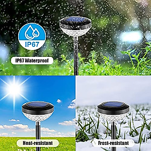 Elemy Solar Path Lights Color Changing/Warm White Solar Lights Outdoor Waterproof Solar Powered Garden Lights Path Lights for Garden Pathway Yard(6 Pcs)