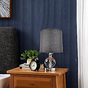 Beavorty Gray Lamp Shade Linen Fabric Lamp Shade Replacement Medium Drum Lamp Shade Transitional Cylinder Shaped Spider Construction Lamp Shade for Chandeliers Table Lamp 20cm Small Lampshade