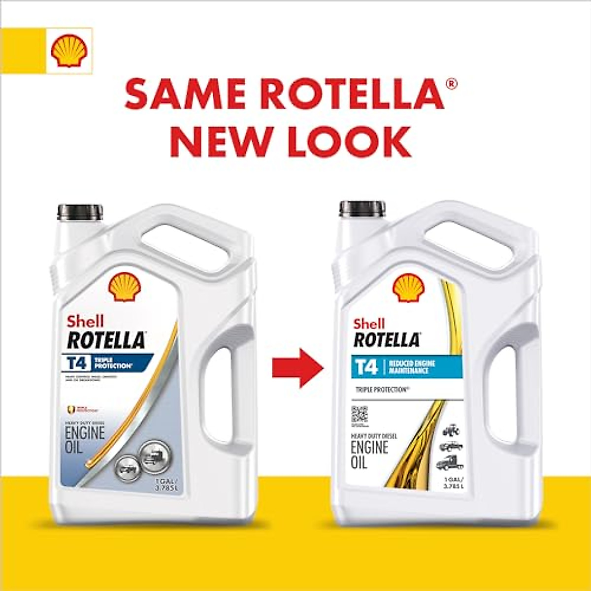 Shell Rotella T4 Triple Protection Conventional 15W-40 Diesel Engine Oil (1-Gallon, Case of 3)