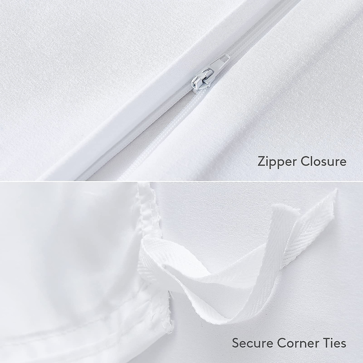 Lifewit Duvet Cover Set Queen Size White Ultra Soft Polyester Microfiber Bedding Duvet Cover Set with Zipper Closure, 3 Pieces, 1 Duvet Cover 90"x90" and 2 Pillow Shams 20"x26"