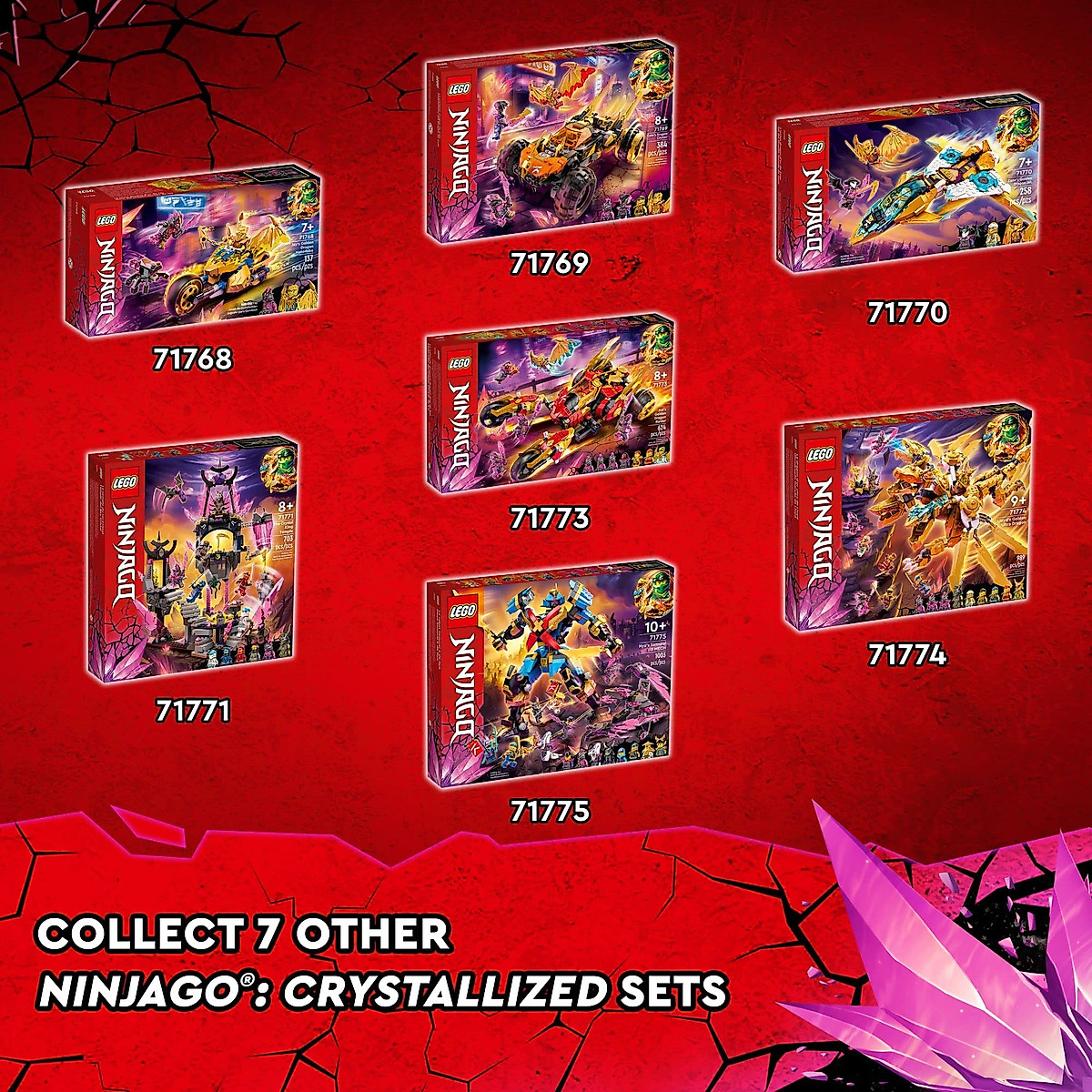 LEGO NINJAGO The Crystal King Set, 71772 Battle Toy for Kids with Posable Centaur Action Figure and Lloyd Minifigure