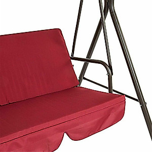 ASkinds Outdoor Patio Swing Cushions 3 Seater and Canopy Replacement, Waterproof Swing Replacement Parts for Outdoor Patio Swing Chair or Hanging Glider Porch Bench Furniture Cover(Red)