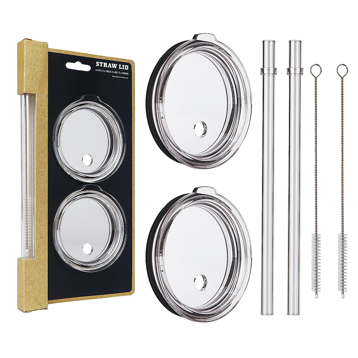 20 oz Tumbler Straw Lid, Replacement Lids for YETI 20 oz Tumbler, 20oz Straw Lids for yeti rambler straw lid 16 oz Pint, 20 oz Tumbler, 24 oz Mug, 25 oz Straw Mug, BPA Free and Shatter-proof, 2 Pack