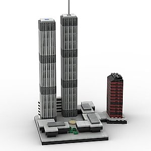 LOCHE Modular Building Kits, World Trade Center Building Blocks Modular House Building Sets Assembly Toy, MOC Architecture Construction Set - 982PCS