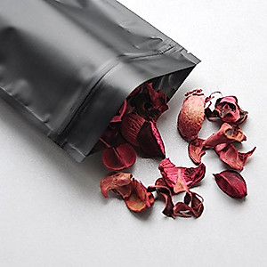 QQ Studio 100 Matte Black Metallic Foil Zip Top Lock Flat Bags Pouches Outer Size 7.5x10cm (3x4)