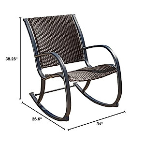 Christopher Knight Home Gracie'S KD Rocking Chair, Dark Brown Ridged