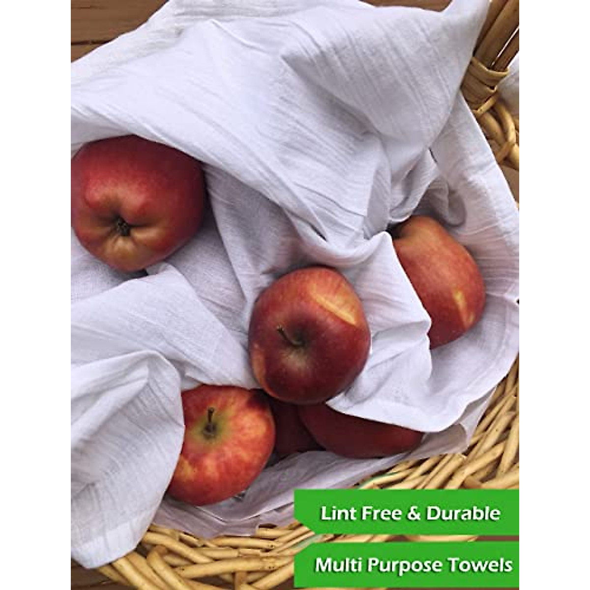 Flour Sack Kitchen Towels (White,12 Pack) 100% Cotton,28x28 Inch Cloth Napkin, Bread wrapper, Cheesecloth, Multi Purpose Kitchen Dish Towels,Bar Towels, Extremely Absorbent & Sturdy By Excellent Deals