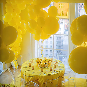 PartyWoo Yellow Balloons, 100 pcs Matte Yellow Balloons Different Sizes Pack of 36 Inch 18 Inch 12 Inch 10 Inch 5 Inch Yellow Latex Balloons for Balloon Garland Arch as Party Decorations, Yellow-Y55
