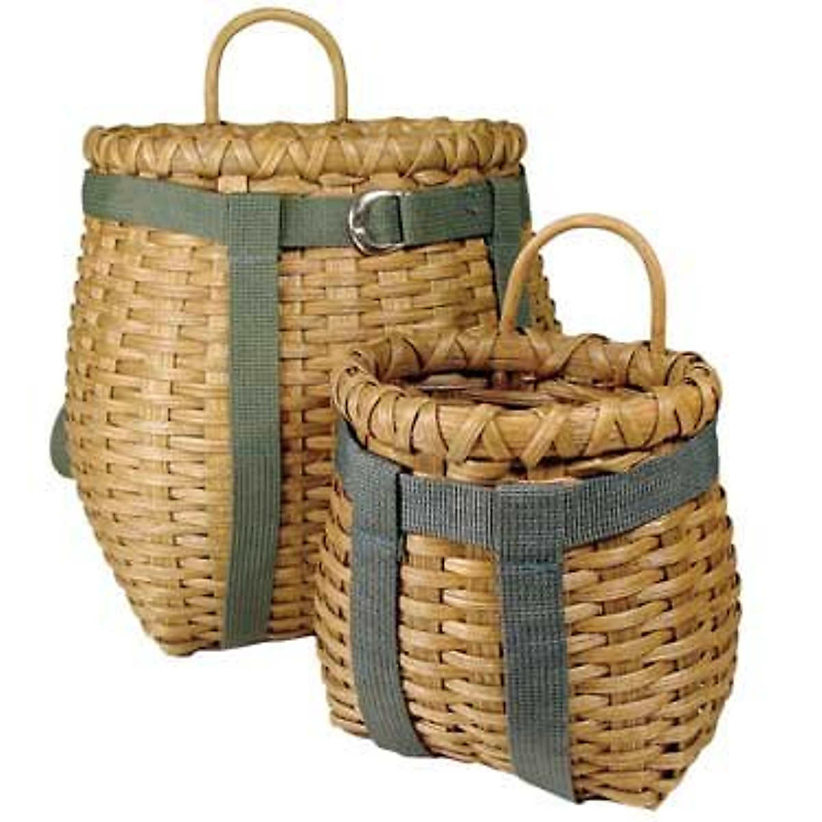 Finely-Woven Pack Baskets with Straps (Strap Color Varies) 2-pc Set