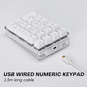Magicforce Mechanical Numpad 21-Key Wired Number Pad for Laptop with Blue LED Backlit USB Number Pad for Laptop Desktop Computer PC (Brown Switch)
