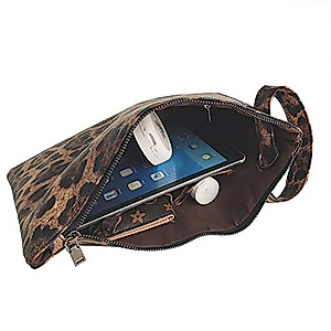 Womens Oversized Clutch Bag Purse Retro Leopard Envelope Evening Wristlet Handbag (Leopard)