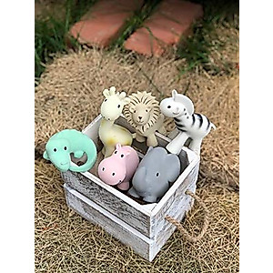 Tikiri My First Safari Crocodile Natural Rubber Rattle (Green)