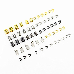 Meillia 55 Pieces #3 and #5 Zipper Bottom Stops and Top Stops Zipper Stops in Gold, Silver and Gunmetal