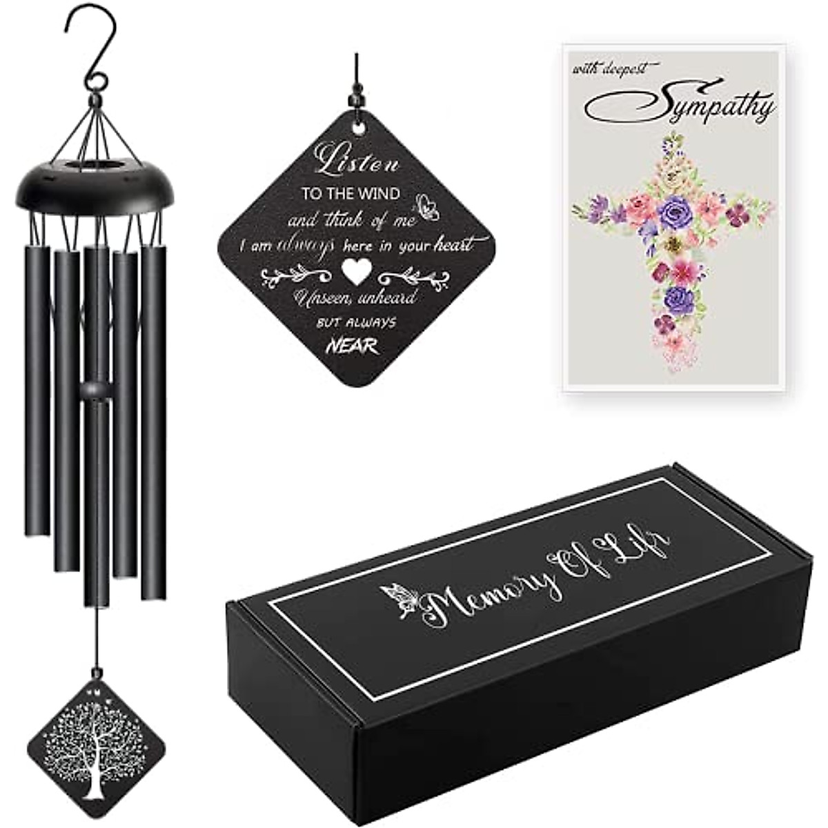 Memorial Wind Chimes, Sympathy Wind Chimes for Outside Deep Tone, 32 Inch Memorial Wind Chimes for Loss of Loved One Prime, Windchimes in Memory of a Loved One, in Memory of Lost Parents