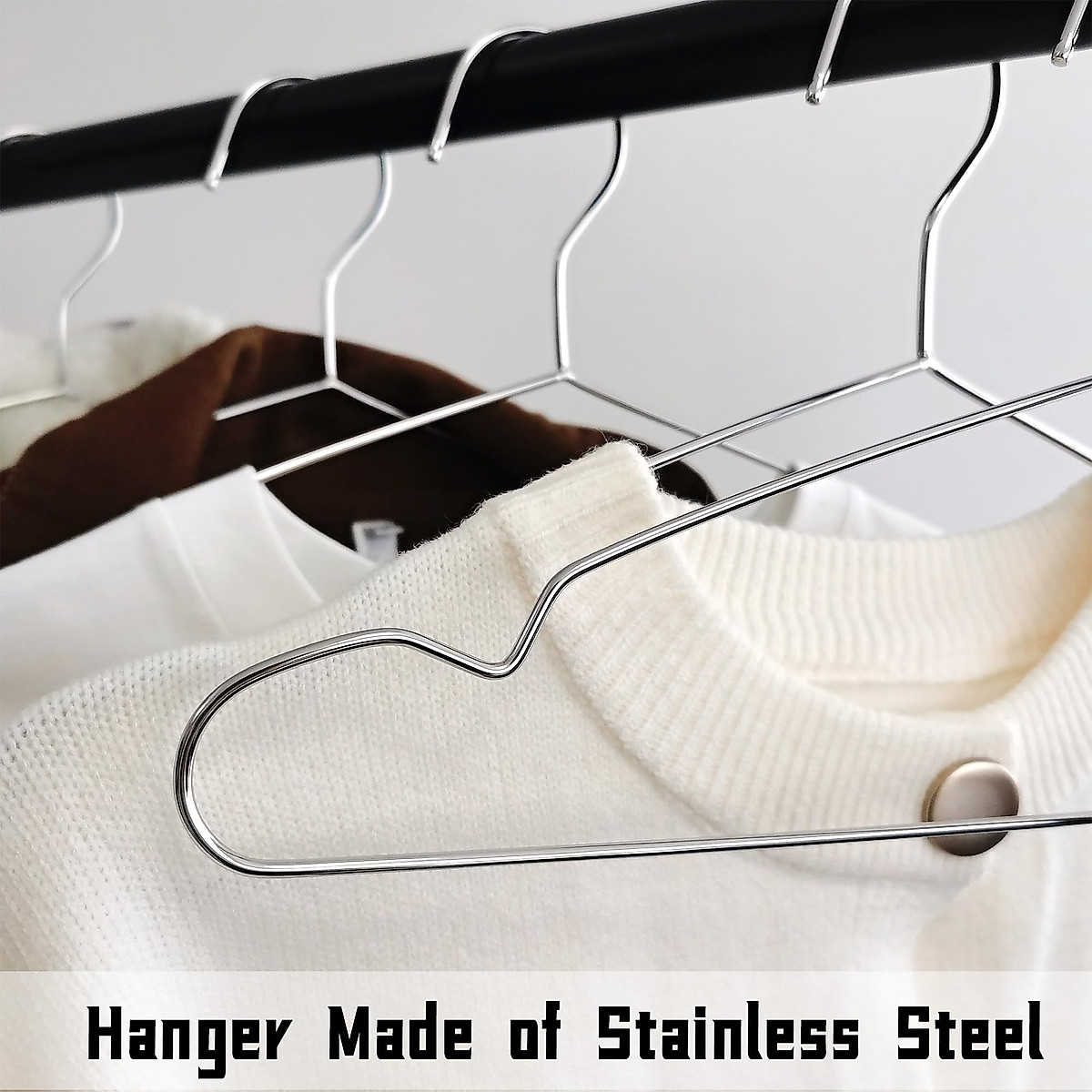 BGRQRIQ Wire Hangers 30 Pack, Metal Hangers for Clothes Hangers,Heavy Duty Hangers Coat Hanger,Space Saving Hangers Non Slip,16.5inches Closet Hangers for Hanging Coats,Suits,Jackets, Shirt Hangers