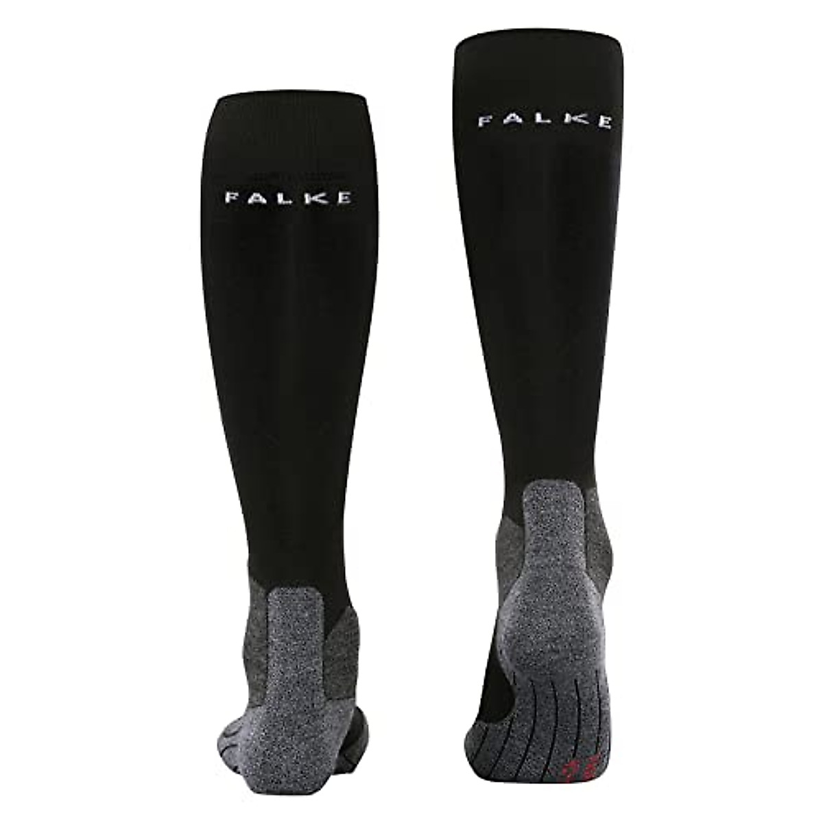 FALKE Men's SK5 Ski Socks, Silk, Knee High, Ultra Light Cushion, Breathable Quick Dry, Winter Athletic Sock, Black (Black-Lightning 3171), 12.5-13.5, 1 Pair