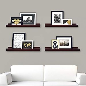 kieragrace Edge Picture Frame Floating Ledge, 23" x 4", Espresso
