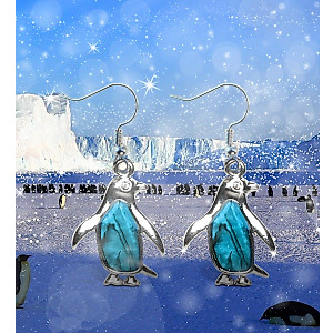 Puzzled Penguin Earrings-ocean Life-1.35 Inch-unique Gift and Souvenir-item#6814