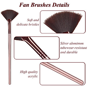 15PCS Facial Brushes Fan Mask Brushes, Soft Facial Applicator Brushes Tools Mask Acid Applicator Brush for Peel Glycolic Mask Makeup（5 Styles)