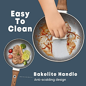 Cyrret Pots and Pans Set, Nonstick Cookware Set - 10 Pieces Granite Kitchen Cookware Sets, Induction Compatible Cooking, Dishwasher and Oven Safe, PFOA Free