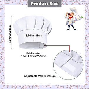 4 PCS Adjustable Kids Chef Hat Chef Toques Cooking Baker Chef Cap for Aged 2-5 (White)