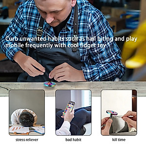 CHEETOP Precision Rope Spinning top, High Performance Stainless Steel Desktop Gyro Anty-Gravity Toys, Amazing Spin Time Up to 15 Minutes, Spins Forever Waste Your Time Efficiently (M, Iridescent Pro)