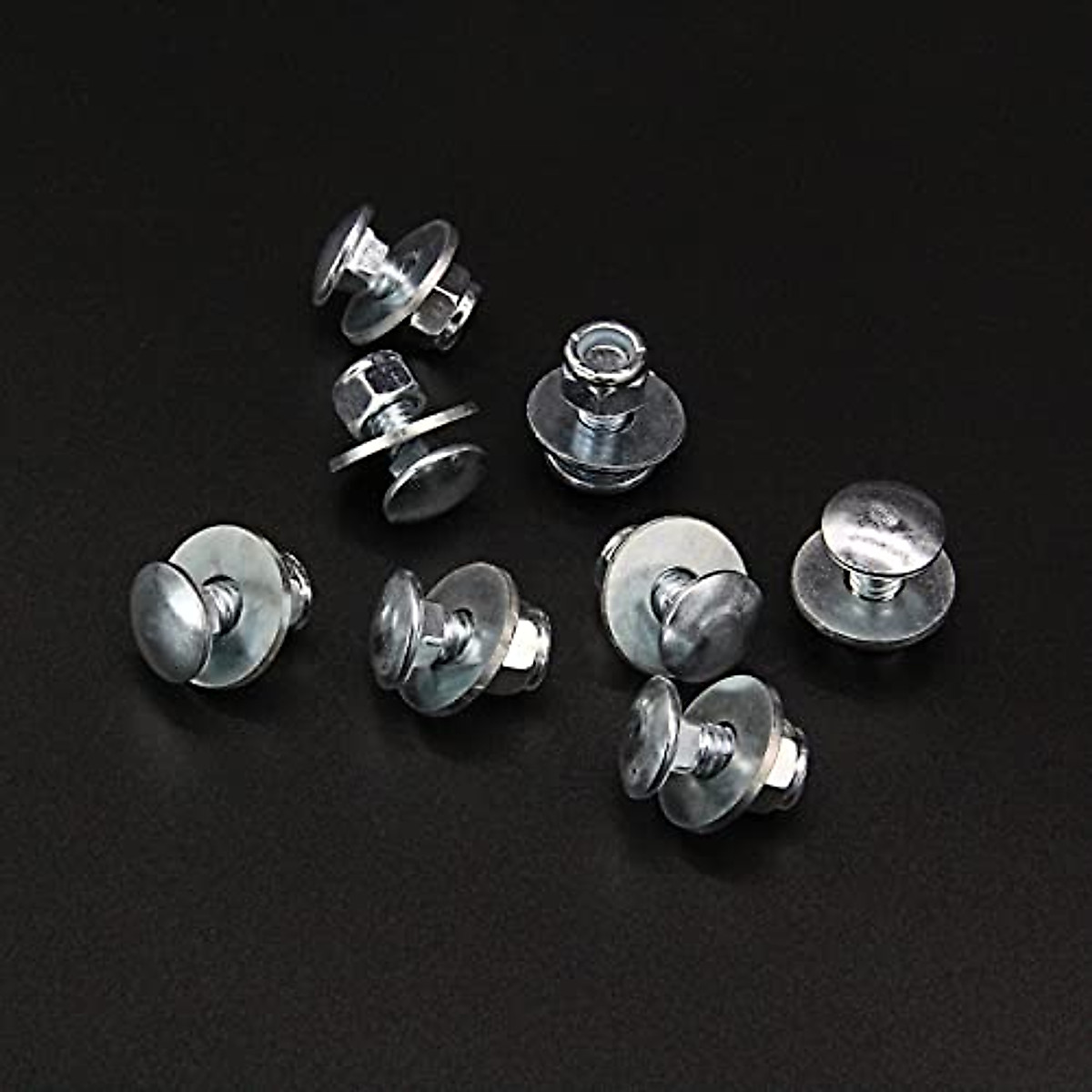 HYYLU (8 Packs) 710-0451 Stainless Steel Carriage Bolts Nuts Washers Fits for MTD Cub Cadet Yardman 784-5580 736-0242 712-04063 GW-37002 Snow Blower - 8 pcs Skid Slide Shoe Mounting Bolts Kit Black