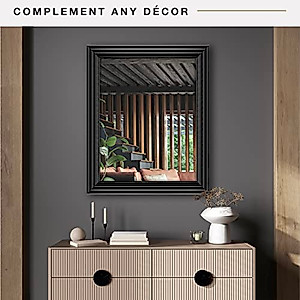 MCS 47695 Ridged Wall Mirror, 28 by 34-Inch, Brushed Black