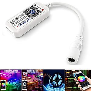 LED Controller, Bluetooth Mesh Smart RGB Controller for LED Strip Lights, More 64 LED Strip Collaborations, Dimmable Colors, Sunset Alarm Clock