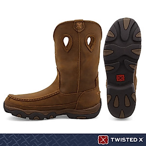 Twisted X Men's 11" Pull On Soft-Toe Hiker Boot for Hiking, Work, and Hunting, Dark Brown, 9 M