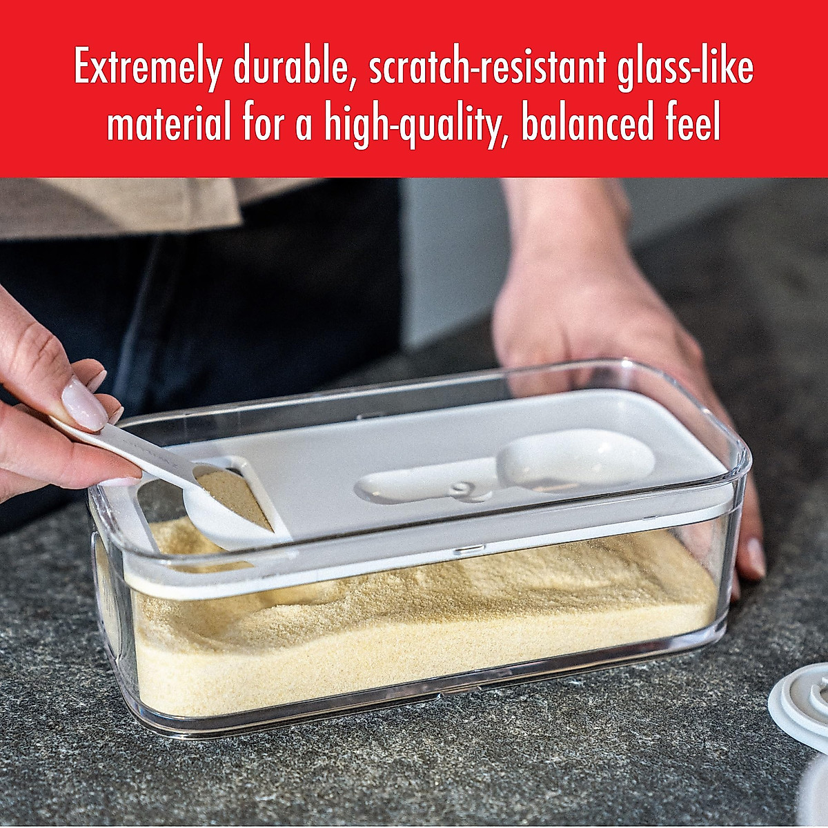 ZWILLING Fresh & Save CUBE Storage Organizer, 5-Piece Medium Set, Pantry Organizers and Storage, Plastic, BPA-Free Airtight Dry Food Storage Container for Storing Almonds, Banana Chips, Nuts and more