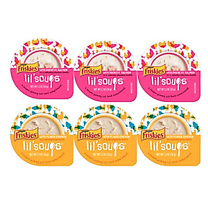 Lil' Soups Mixup 4 Flavors Wet Cat Food/Treats 1.2 oz (3 of Each) Total of 12 Pieces with Healthier Paws Sticker