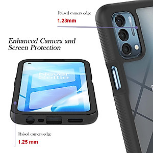 DETUOSI Oneplus Nord N200 5G Phone Case, Built in Screen Protector, Oneplus Nord N200 5G Shockproof Case [360 Full Body Protection], 3 in 1 Clear Protection Phone Case for 1+Nord N200 5G, Black