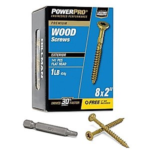 Power Pro Premium Exterior Wood Screws (#8 x 2") - 1lb Box