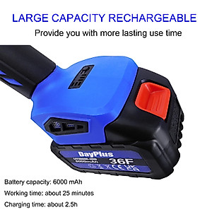 Cordless Angle Grinder, Polishing and Cutting Tool, 6000mAh Lithium-ion Battery, 4-1/2 Inch Brushless Angle Grinder, Portable Grinder with Charger and Storage Bag