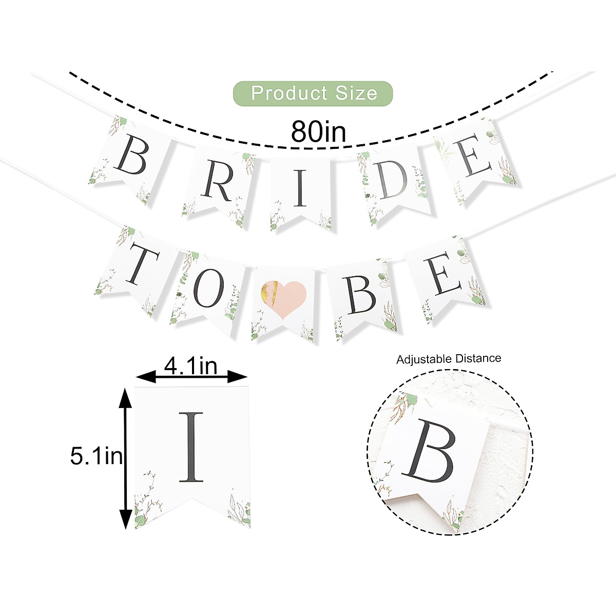 Bride To Be Banner - Bridal Shower Decoration,Greenery Bride To Be Banner,Bachelorette Party Banner,Engagement And Wedding Party Decorations,