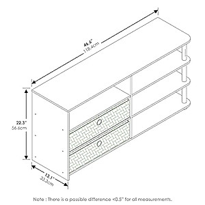 Furinno JAYA Simple Design TV Stand for up to 55-Inch with Bins, Walnut