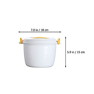 Luxshiny Microwave Pressure Cooker Microwave Rice Cooker Mini Rice Cooker Portable Steamer Pasta Cooker Food Steamer Pot for Cooking Soup Rice Stews and Oatmeal Yellow S Microwave Pasta Pot