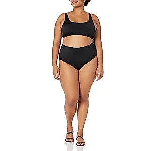 Amazon Essentials Women's High Waist Swim Bottom (Available in Plus Size), Washed Black, Small